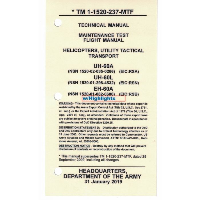 UH-60 MTF Checklist- Cardstock